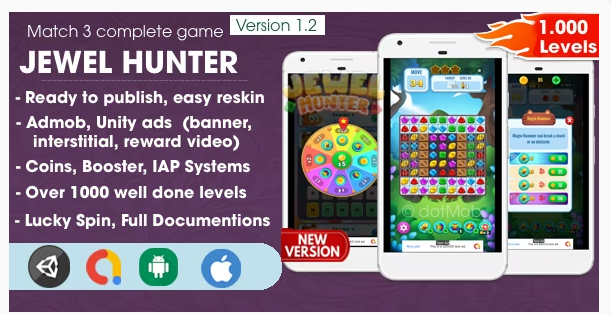 Jewel Hunter - Unity Complete Project - Unitysourcecodemarket
